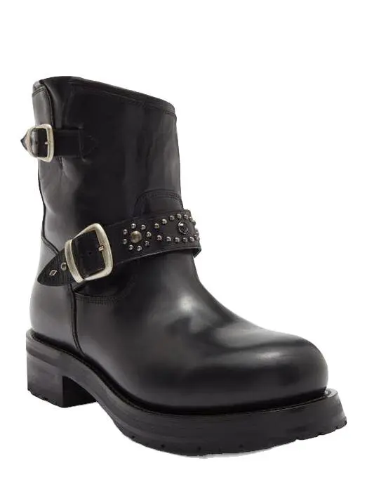 SECOND / LAYER 8-inch Rider Boots - Black Leather