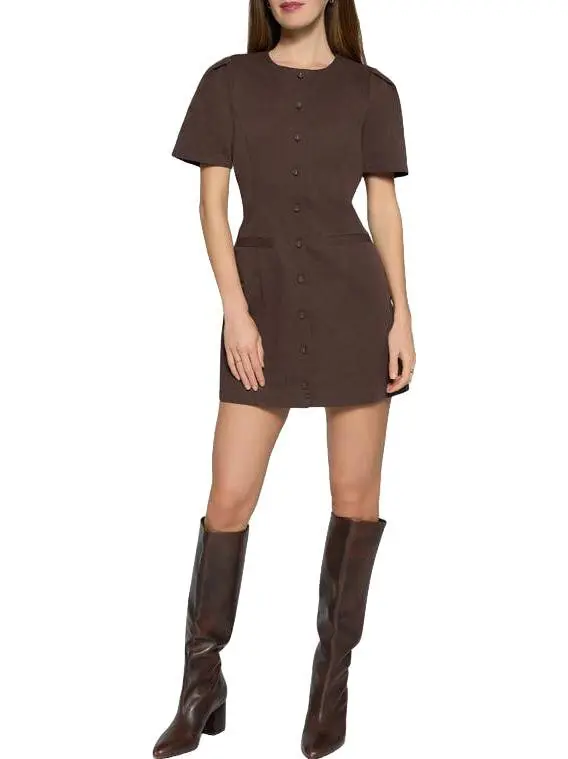 LOST + WANDER City Vista Cotton Minidress - Deep-brown