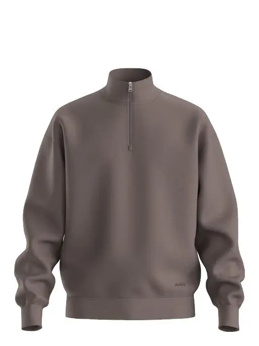 BOSS Dalizip Cotton Quarter-zip Pullover - Rust/copper