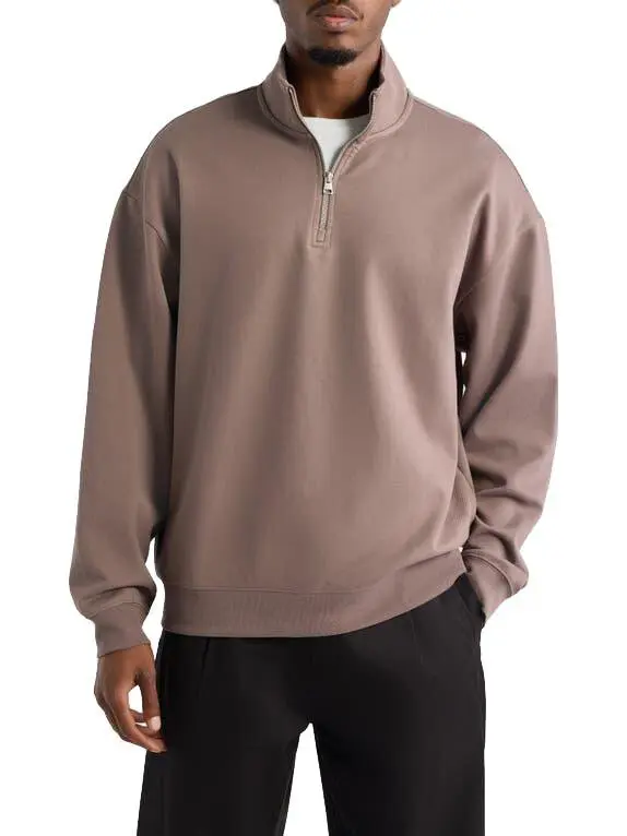 BOSS Dalizip Cotton Quarter-zip Pullover - Rust/copper