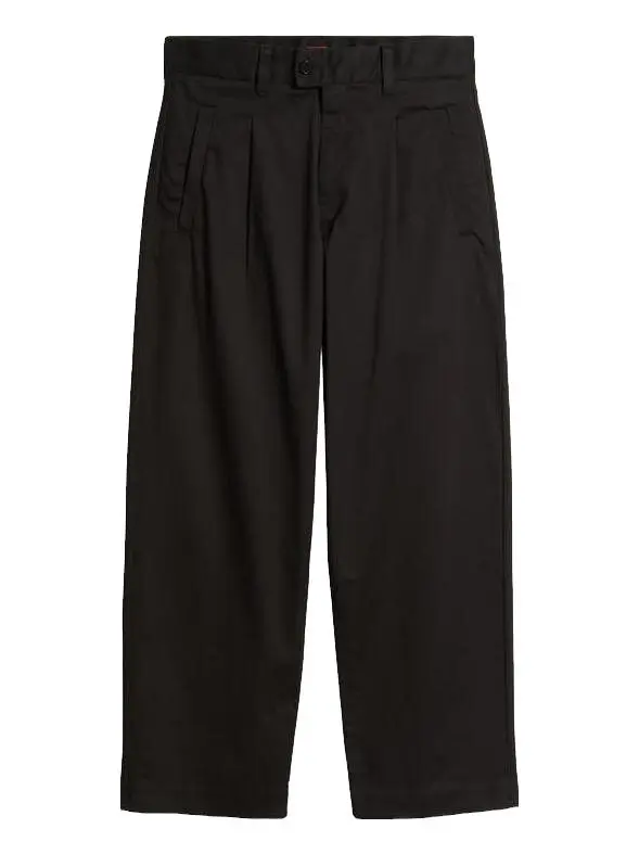 BOSS Pleated Wide Leg Trousers - Black