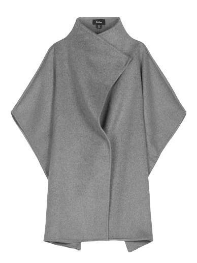 Echo Collar Ruana - Grey Heather