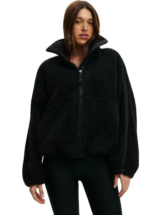 Cotton:on Active Trail Soft Fleece Jacket - Black
