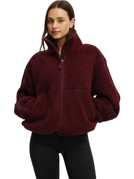 Cotton:on Active Trail Soft Fleece Jacket - Gingerberry