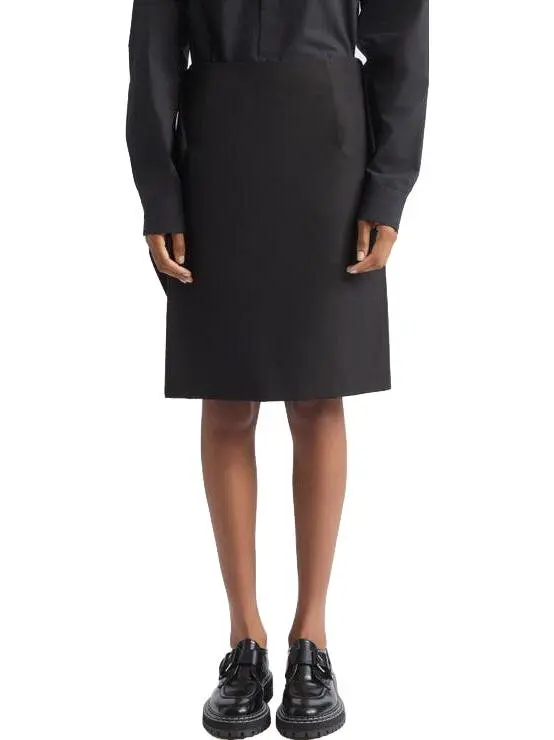 LII Contrast Back Midi Skirt - Black/mint
