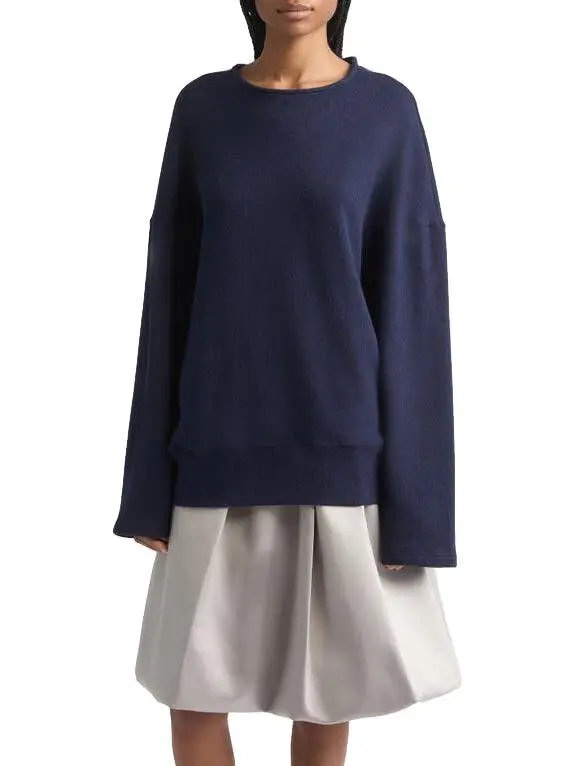 LII Cutout Back Crewneck Sweater - Navy