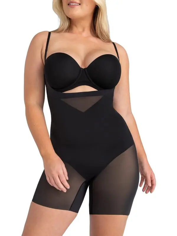 HONEYLOVE Open Bust Mid Thigh Shaper Bodysuit - Runway