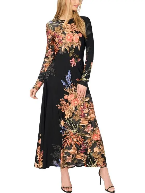 Ted Baker London Millie Floral Jersey Maxi Dress - Rich Black