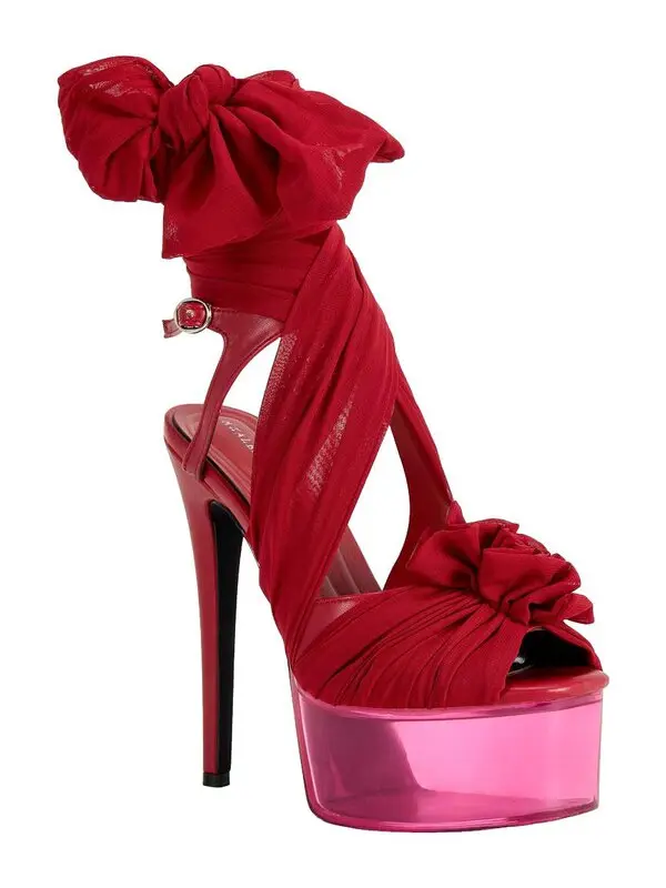 AZALEA WANG Beauden Platform Sandal - Red