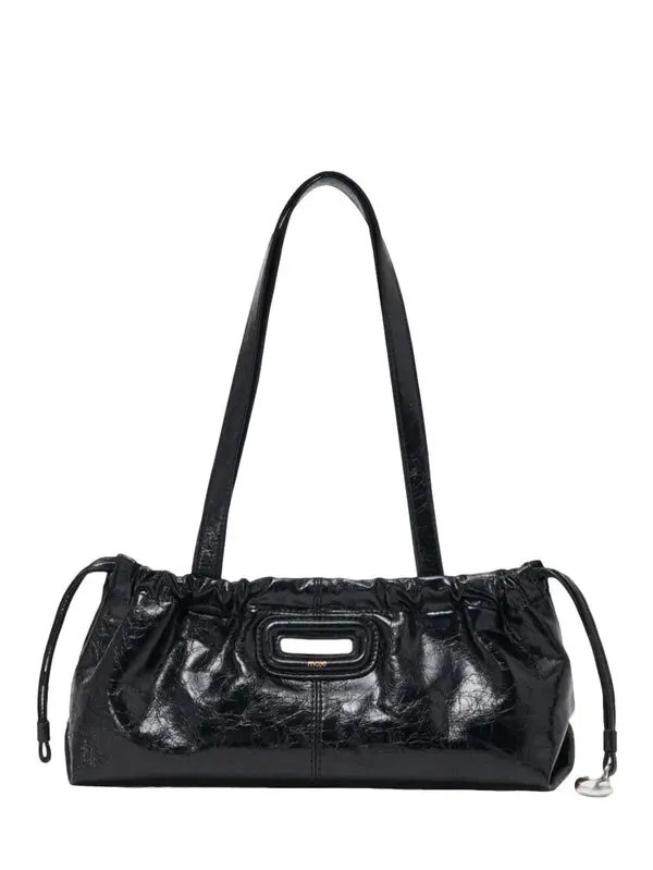 Maje Crackled Leather Milpli Gazette - Black
