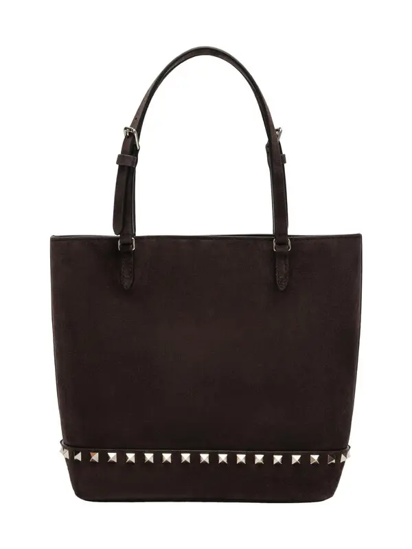 Valentino Garavani Rockstud Suede Tote Bag - Brown