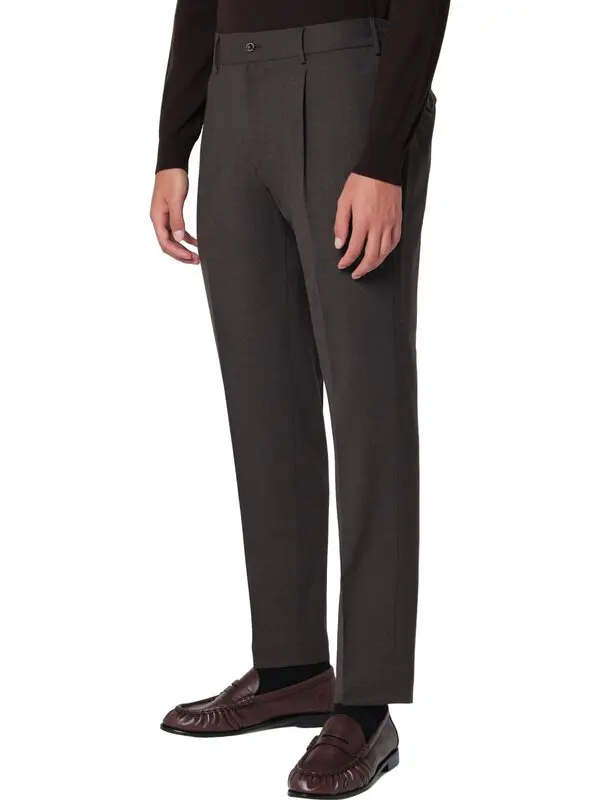 SANTANIELLO Wool Blend Trousers - Brown