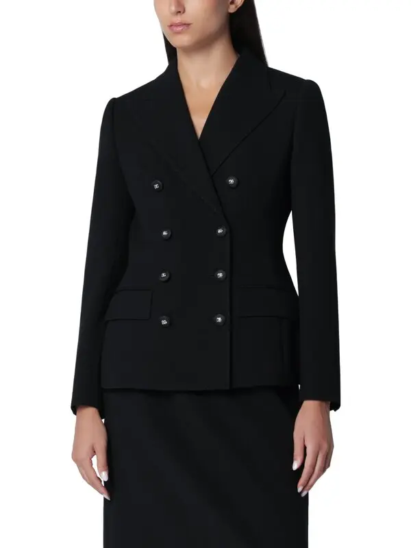 Dolce & Gabbana Double-breasted Virgin Wool Jacket - Black