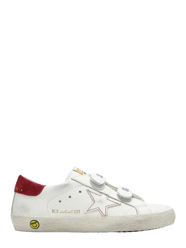 GOLDEN GOOSE White/ Old School Leather Sneakers - Red