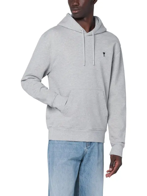 AMI Paris De Coeur Hooded Top - Grey