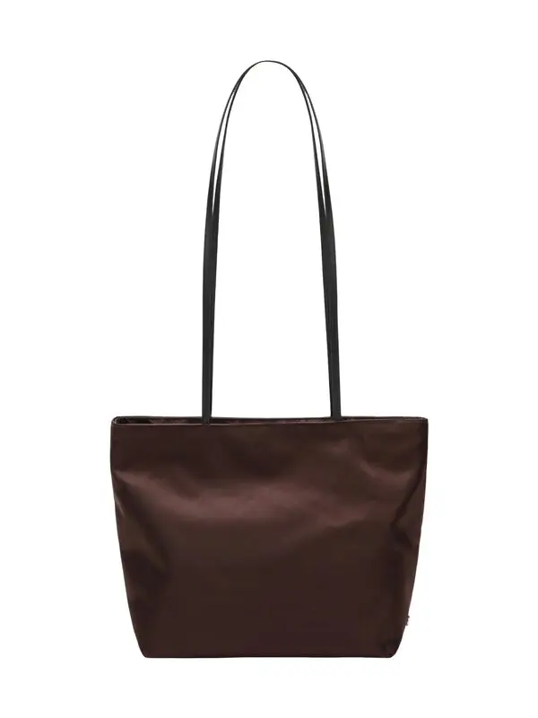 VALESQUE Satin Nylon Spaghetti Tote Bag - Brown