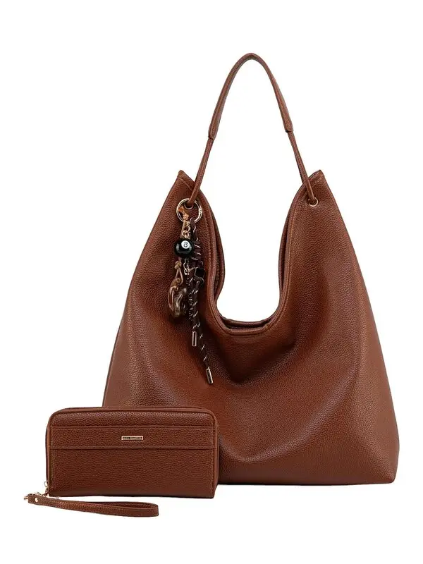 MKF COLLECTION - J'OMOR Eloa Hobo Bag With Wallet - Brown