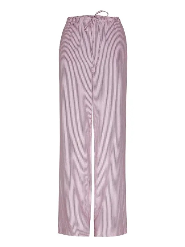 2KSTYLE Amalfi Striped Linen Wide-leg Pants - Pink