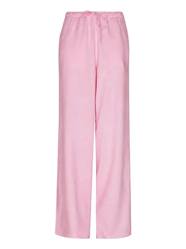 2KSTYLE Positano Linen Wide-leg Pants - Pink