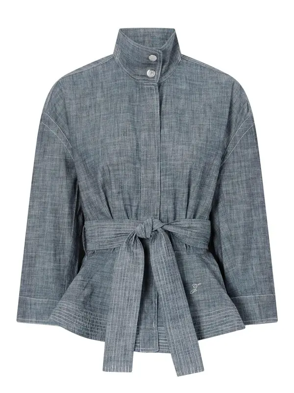 Jacquemus La Veste Cabana Belted Cotton Jacket - Gray