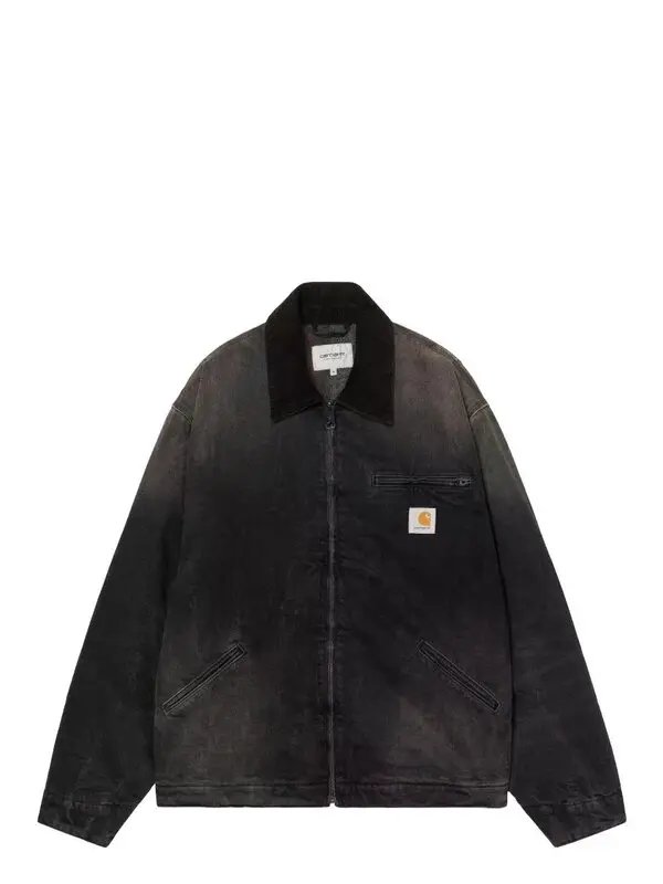 Carhartt Work In Progress Og Detroit Corduroy-collar Faded Jacket - Black