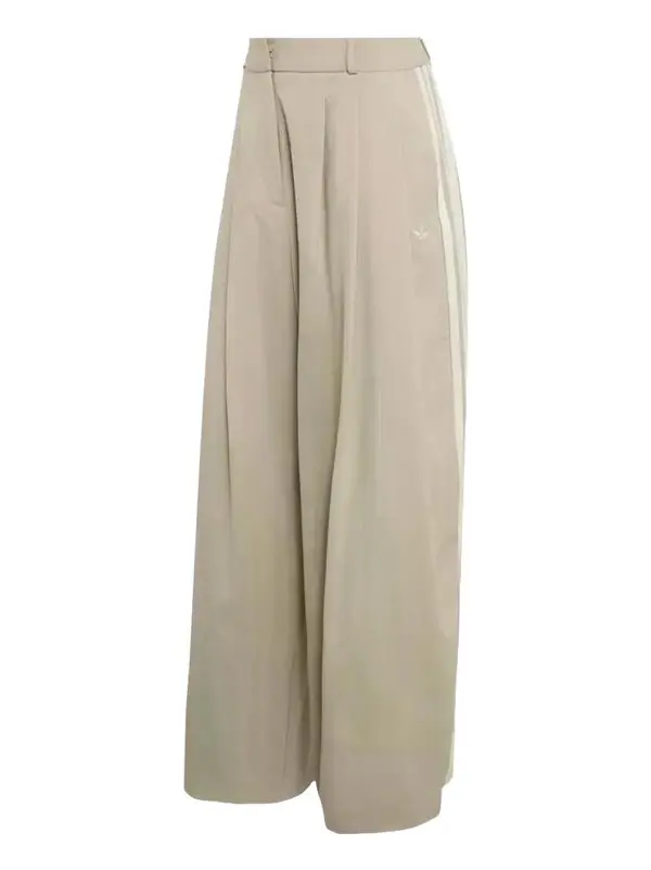 Adidas Pleated Side-stripe Trousers - Neutrals