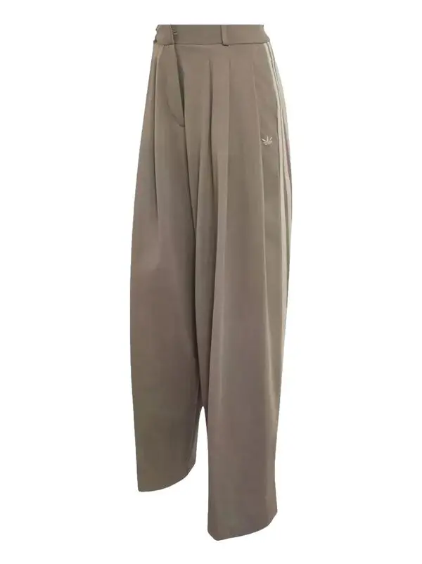 Adidas Pleated Side-stripe Trousers - Neutrals