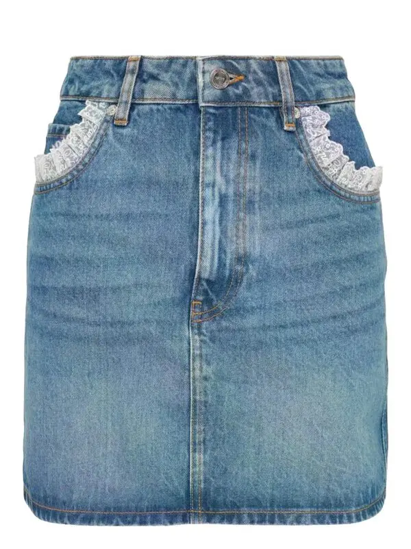 GANNI Skirt In Rigid Denim - Blue