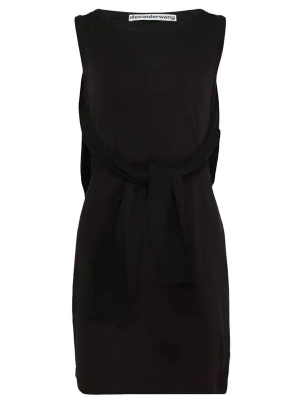 Alexander Wang Layered Sweater-tie Mini Dress - Black