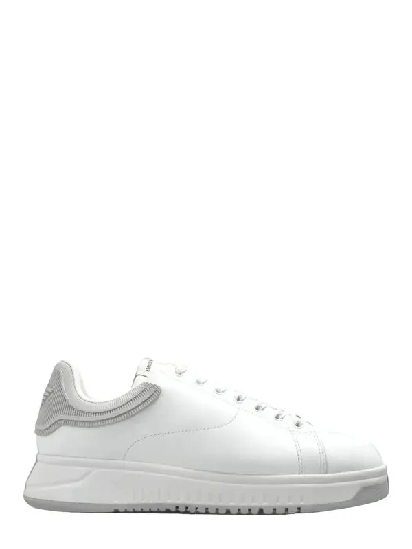 Emporio Armani Leather Lace-up Sneakers - White