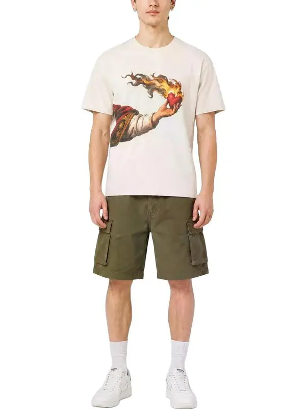 MELT Graphic-print Cotton T-shirt - Neutrals
