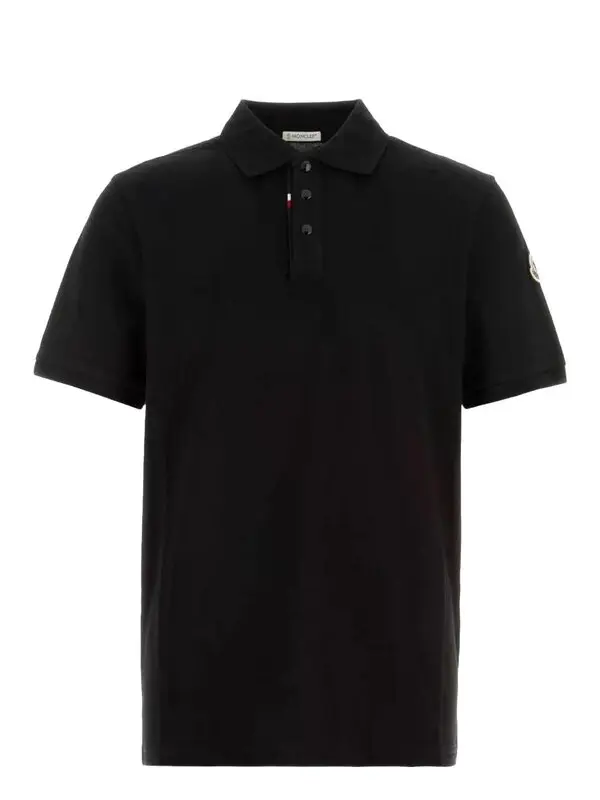 Moncler Logo-patch Short-sleeve Polo Shirt - Black