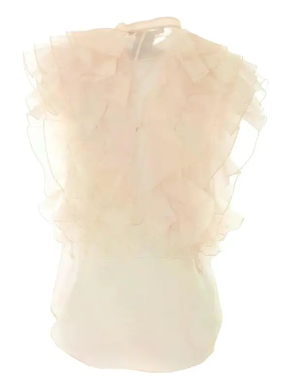 Max Mara Ruffled Silk Shirt - Pink