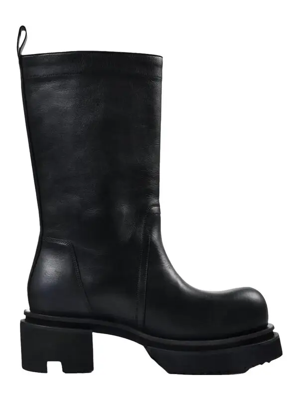 Rick Owens Bogun Leather Biker Boots - Black