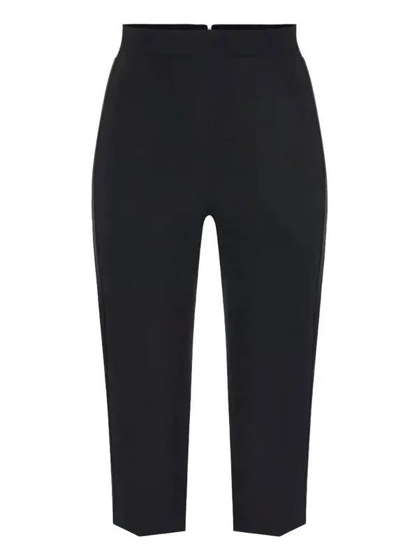 Elisabetta Franchi Trousers In Lightweight Crêpe And Satin Fabrics - Black