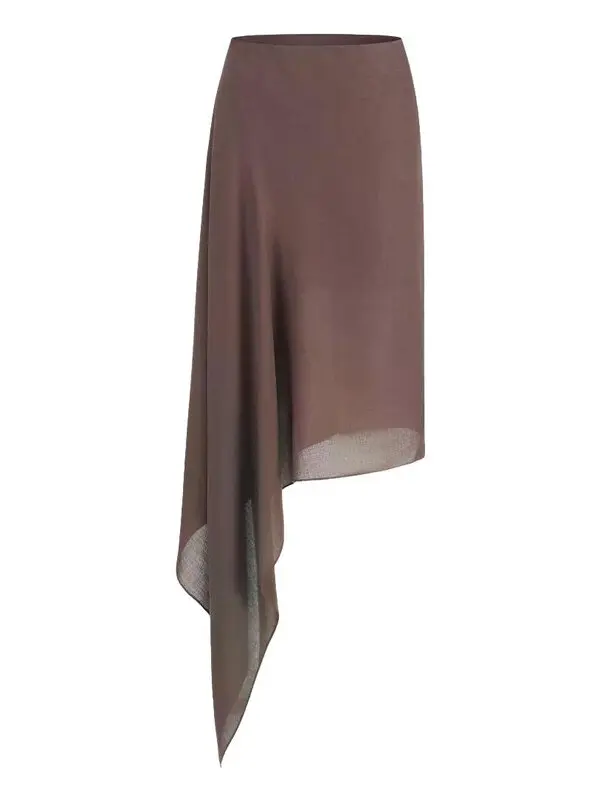 OUDE WAAG Asymmetric Draped Midi Skirt - Purple
