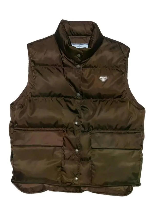 Prada Re-nylon Quilted Gilet - Brown