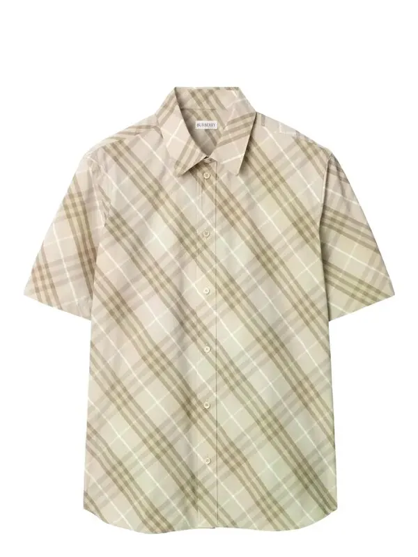 Burberry Checked Shirt - Neutrals