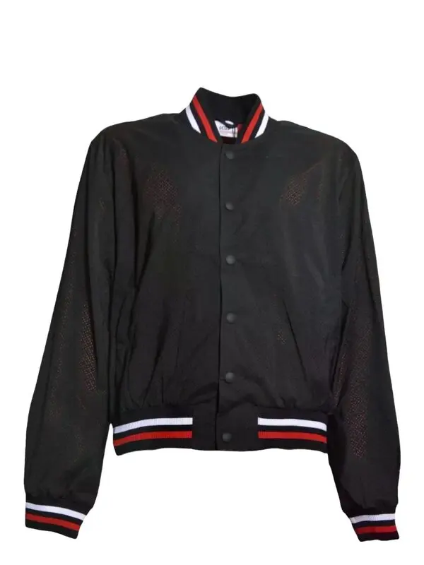 Gcds Perforated Logo-tape Bomber Jacket - Black