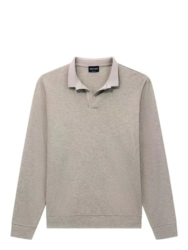 Giorgio Armani Long-sleeve Sweater With Marl Effect Collar - Neutrals