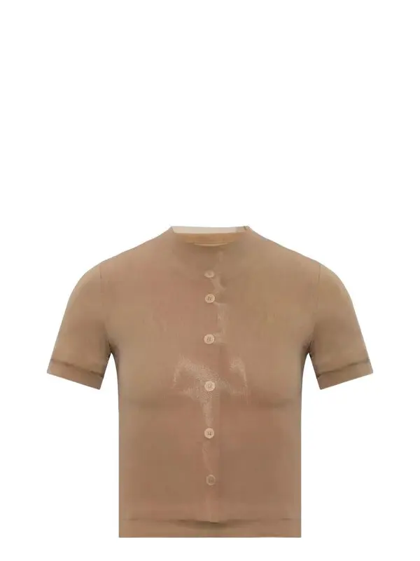 MAISON MARGIELA Short-sleeve T-shirt With Button Detailing - Neutrals