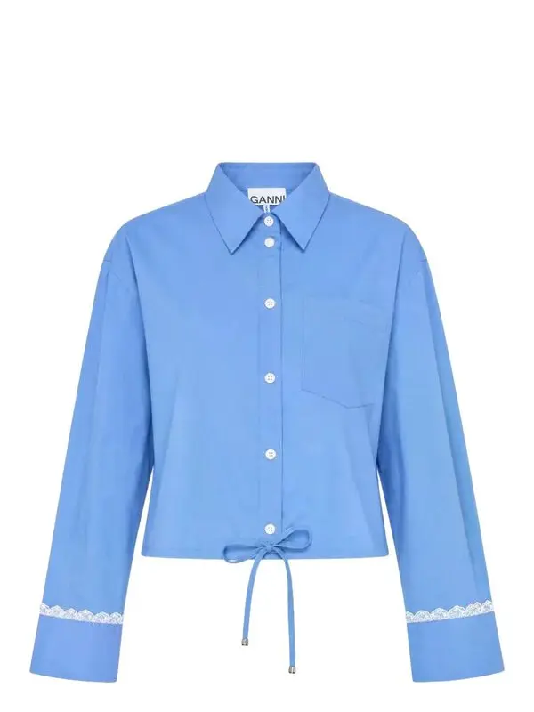 GANNI Shirt In Cotton - Blue