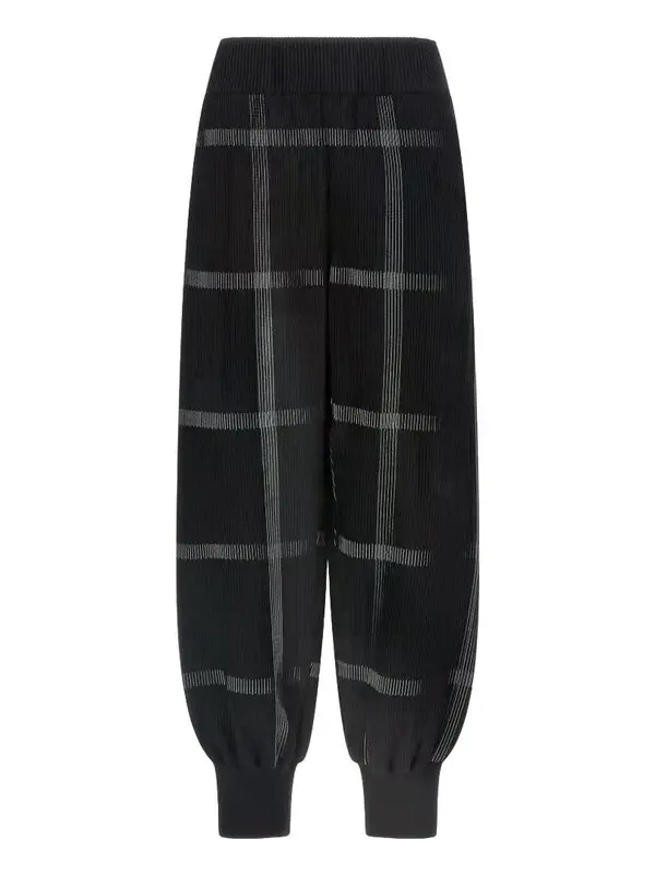 Issey Miyake Checked Knit Trousers - Black