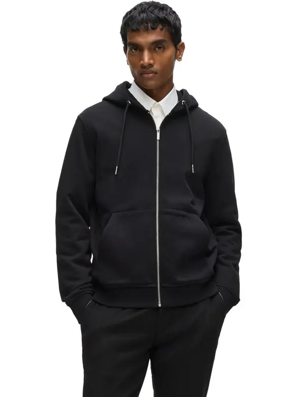 Karl Lagerfeld Bouclé Kameo Zip-up Sweatshirt - Black