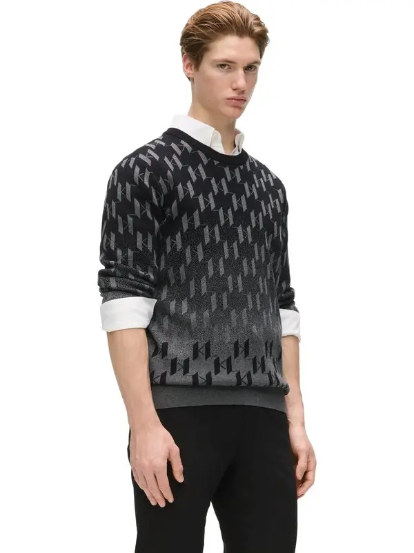 Karl Lagerfeld Gradient Monogram Sweater - Black