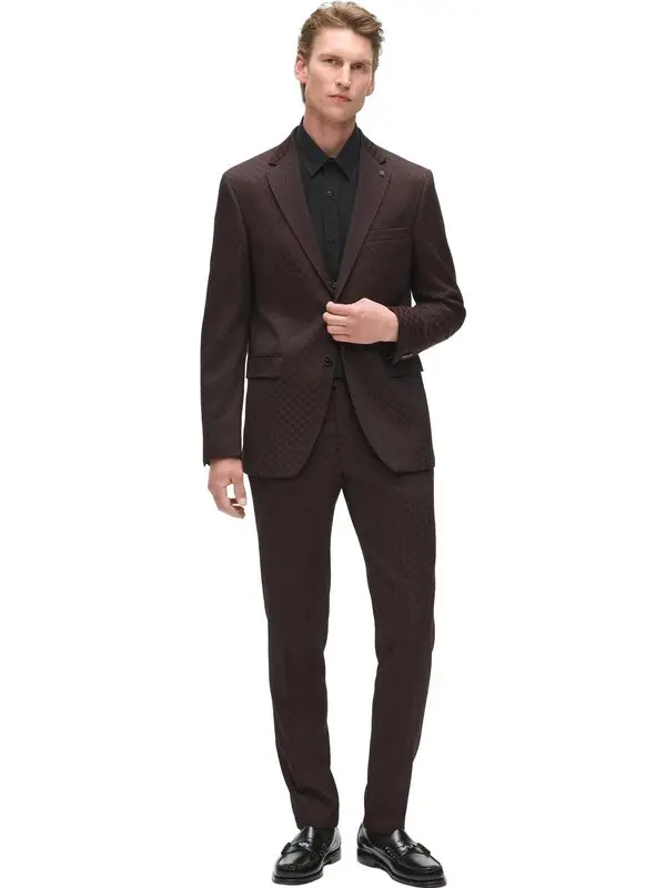 Karl Lagerfeld All-over Monogram Tailored Trousers - Black/brow