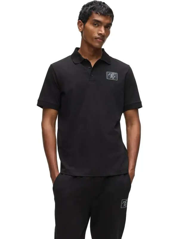 Karl Lagerfeld From Paris With Love Polo Shirt - Black