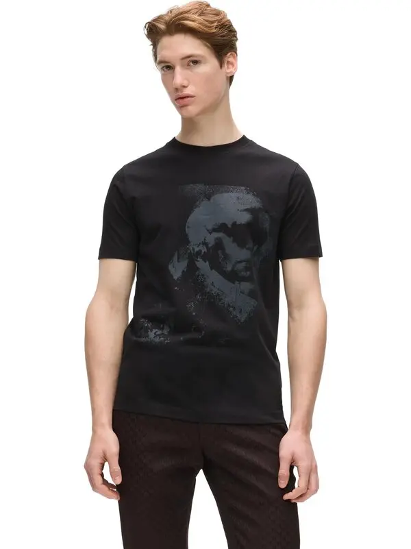 Karl Lagerfeld Karl Portrait Print T-shirt - Black/grey