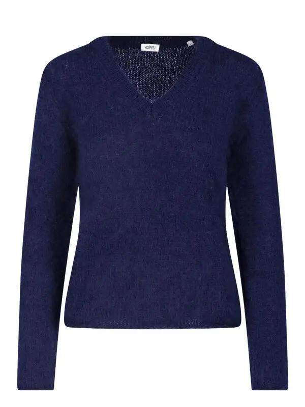 Aspesi Mohair And Wool Sweater - Blue