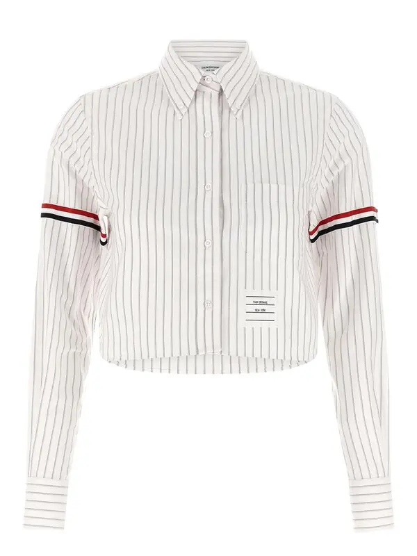 Thom Browne 4bar' Cropped Shirt - White